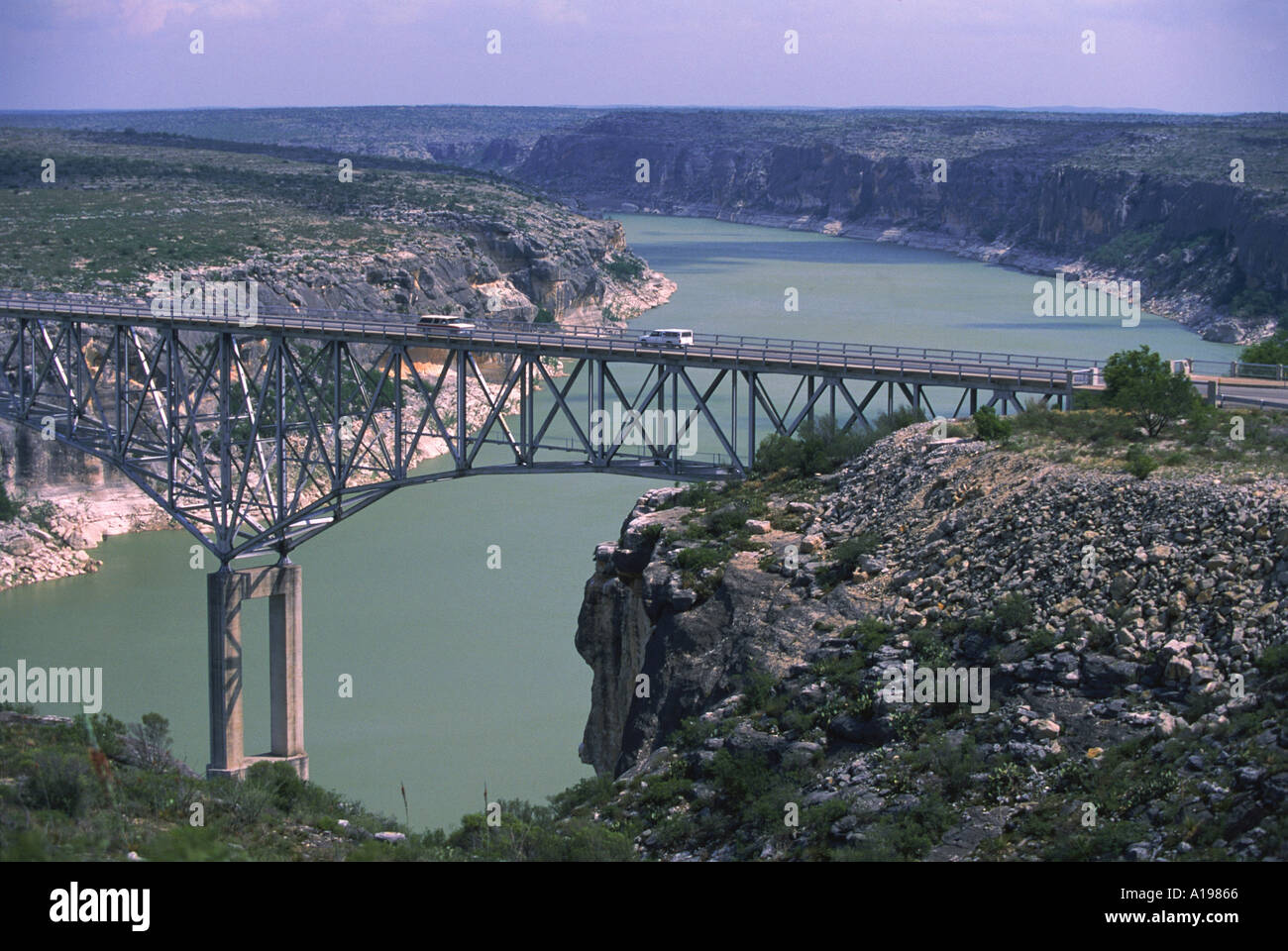 Highway 40 Bridge over River Pecos east of Langtry West Texas USA R ...