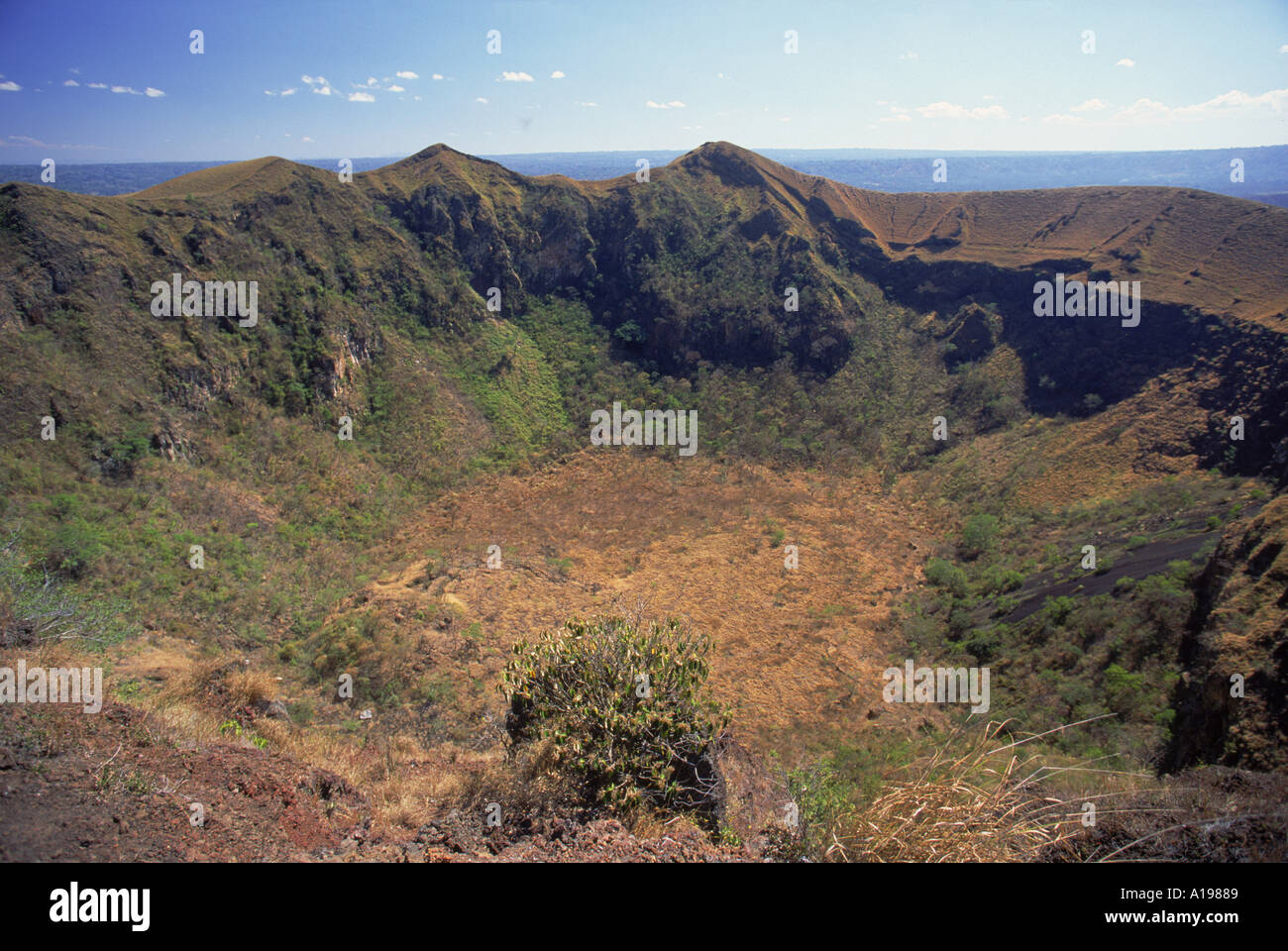 View across the rim of the dormant San Fernando crater of the Volcan ...