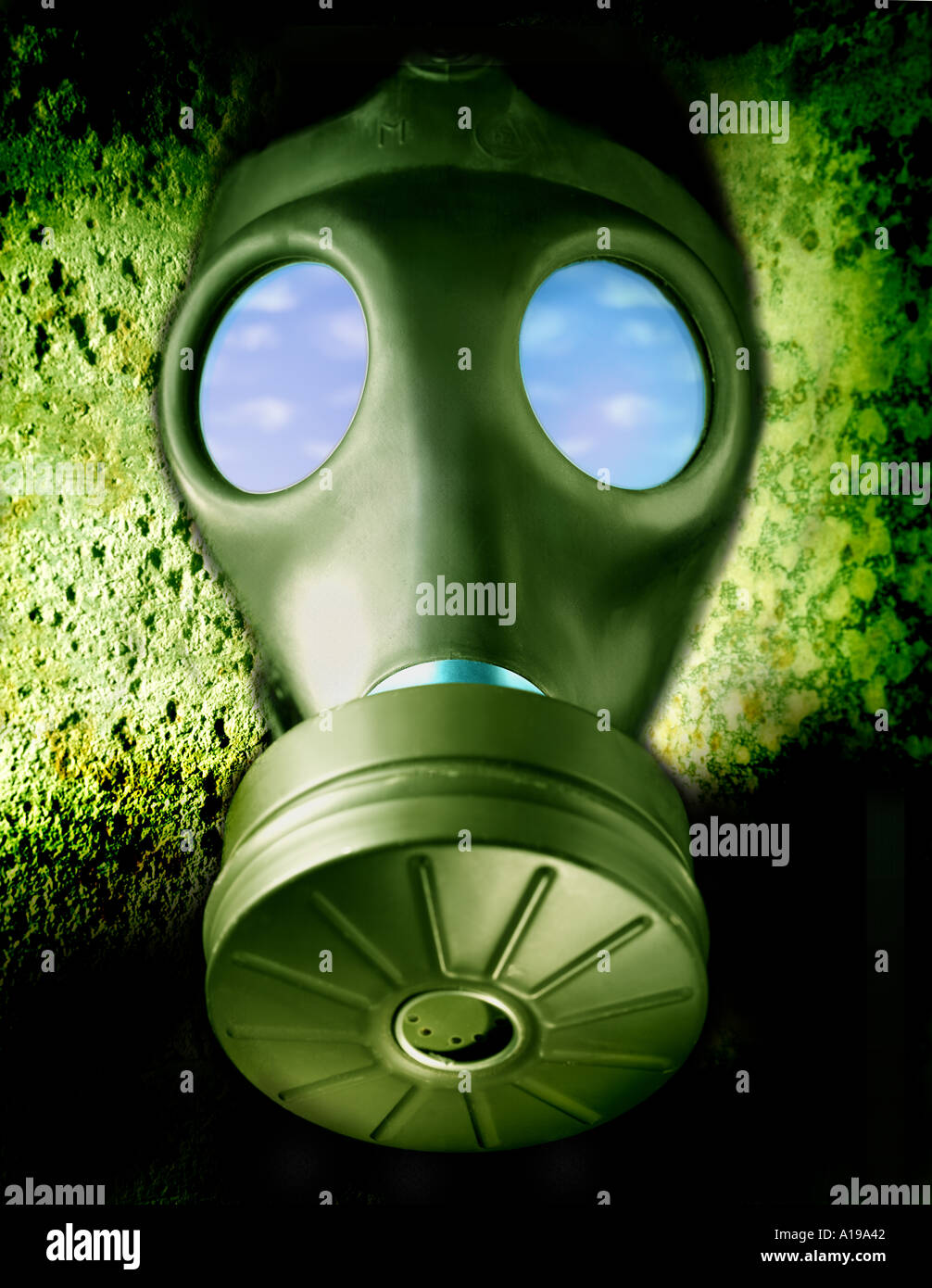 Pollution gas mask Stock Photo - Alamy