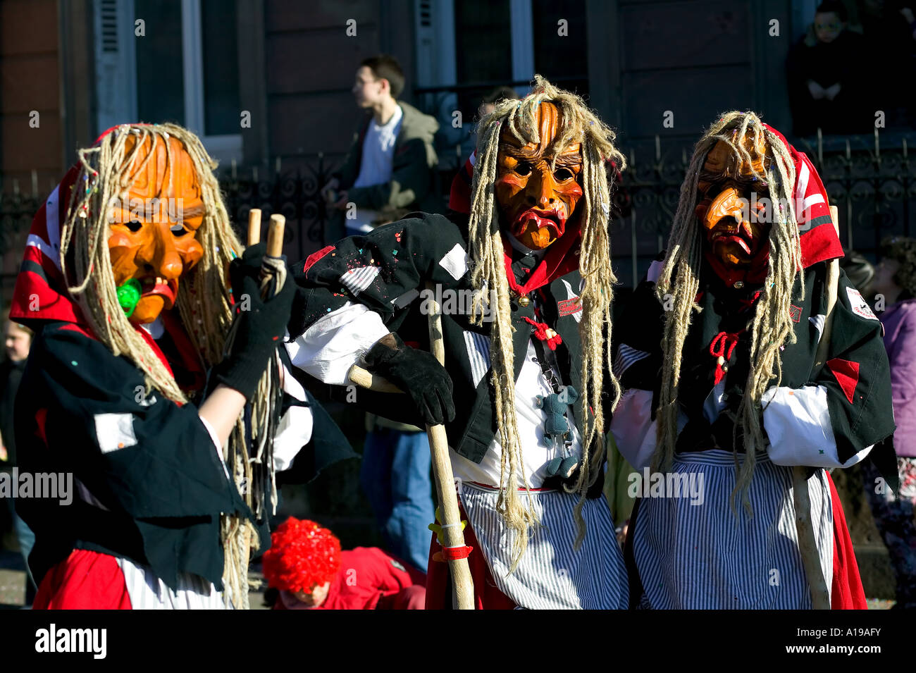 FRANCE ALSACE STRASBOURG CARNIVAL PARADE 3 WITCHES Stock Photo - Alamy