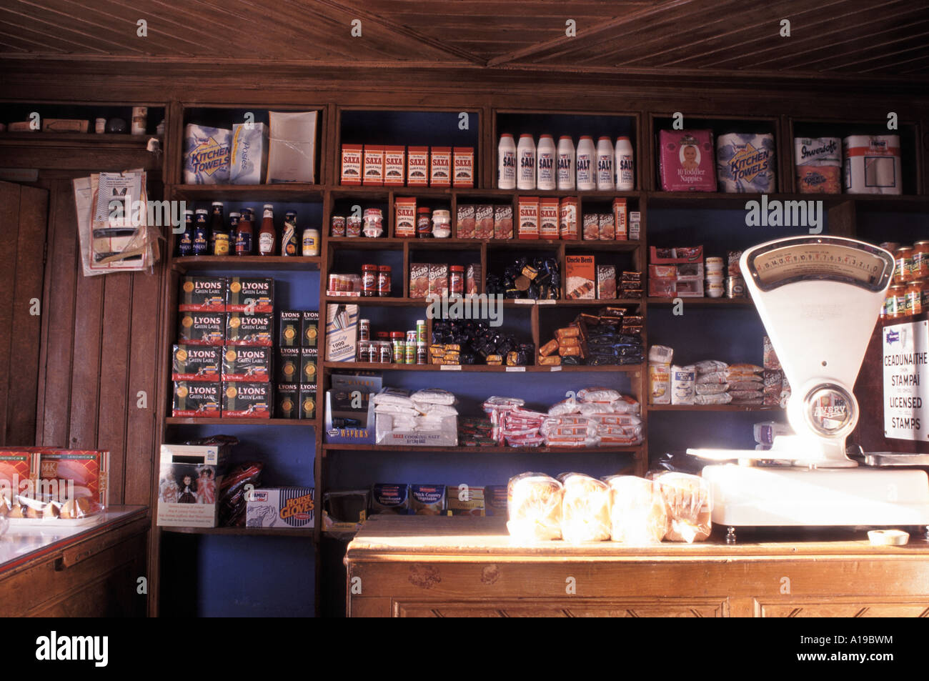 Traditional village grocer shop in the small village of Corduff County ...