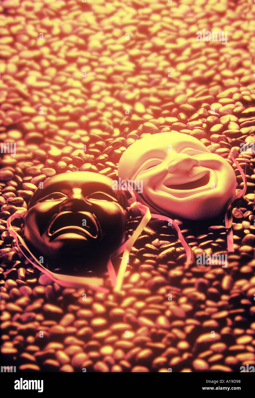 comedy and tragedy theater masks Stock Photo - Alamy