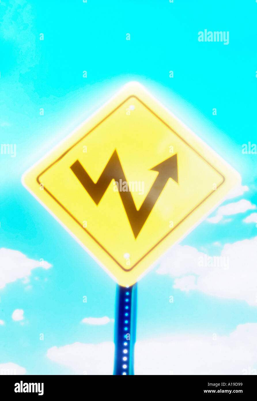 Profit graph on road sign Stock Photo - Alamy