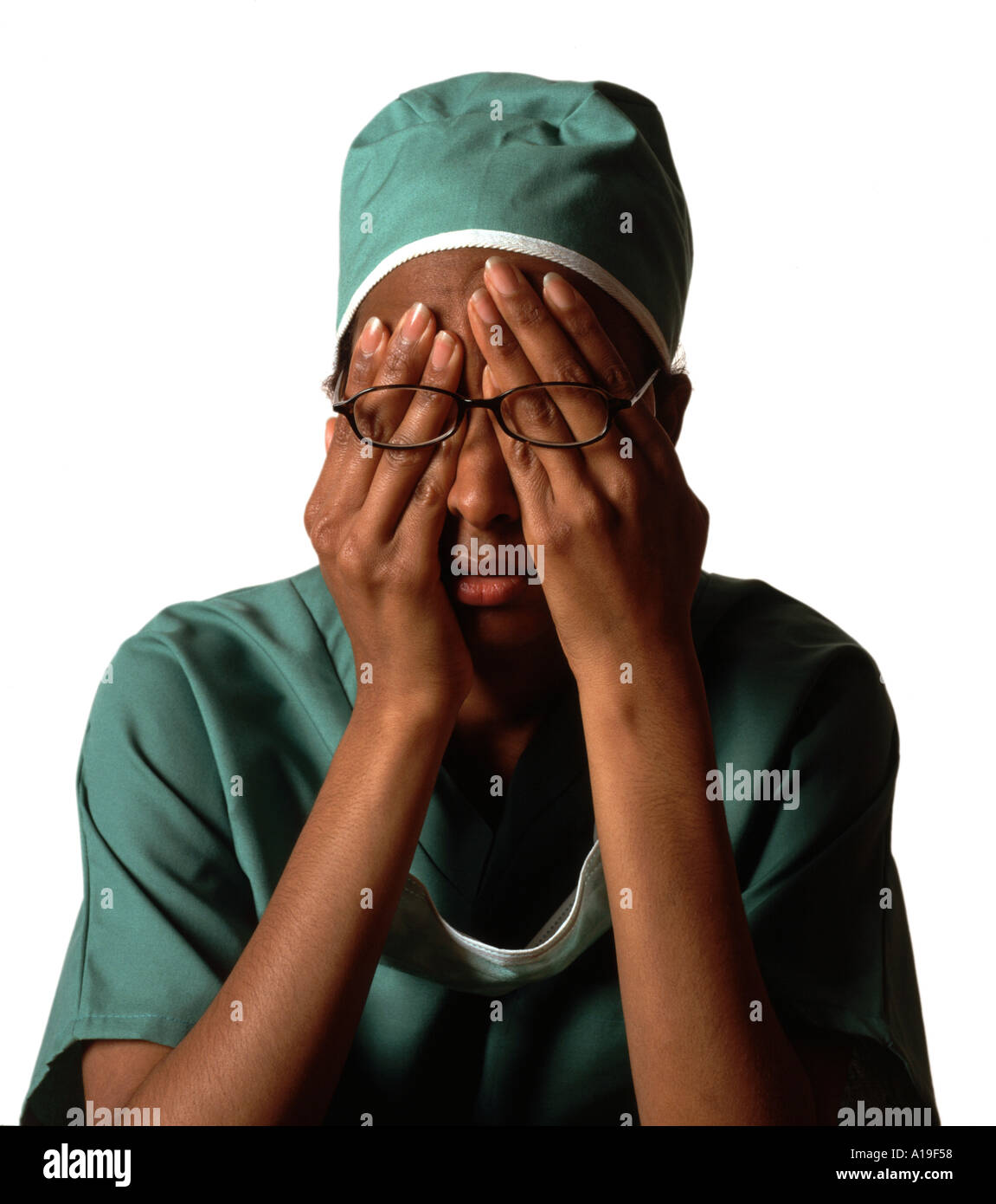 Tired african american female doctor hi-res stock photography and ...