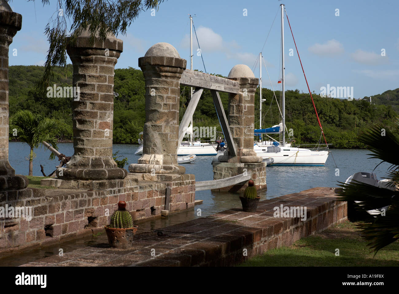 the boat house and sail loft pillars nelsons dockyard Antigua caribbean ...