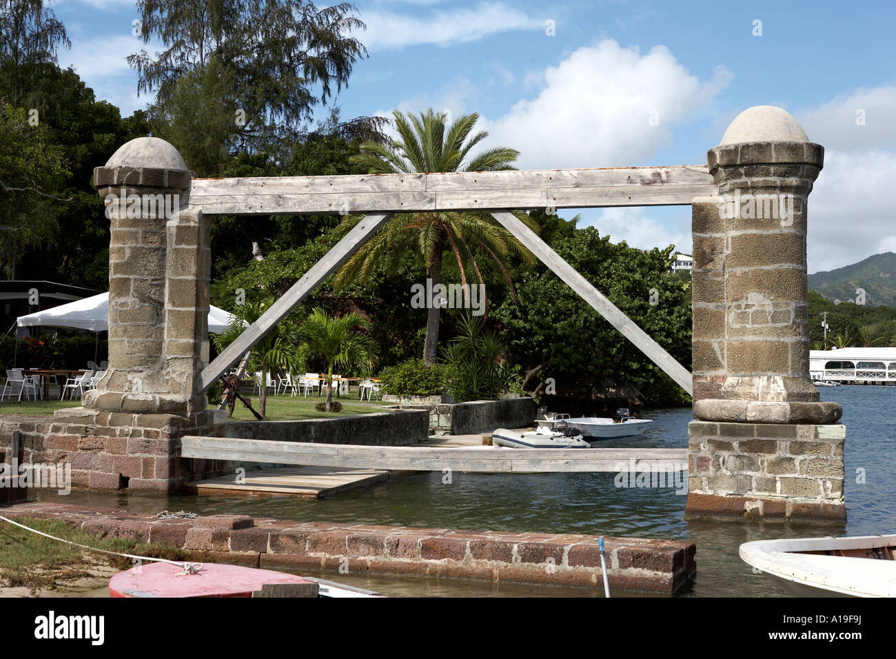 the boat house and sail loft pillars nelsons dockyard Antigua caribbean ...