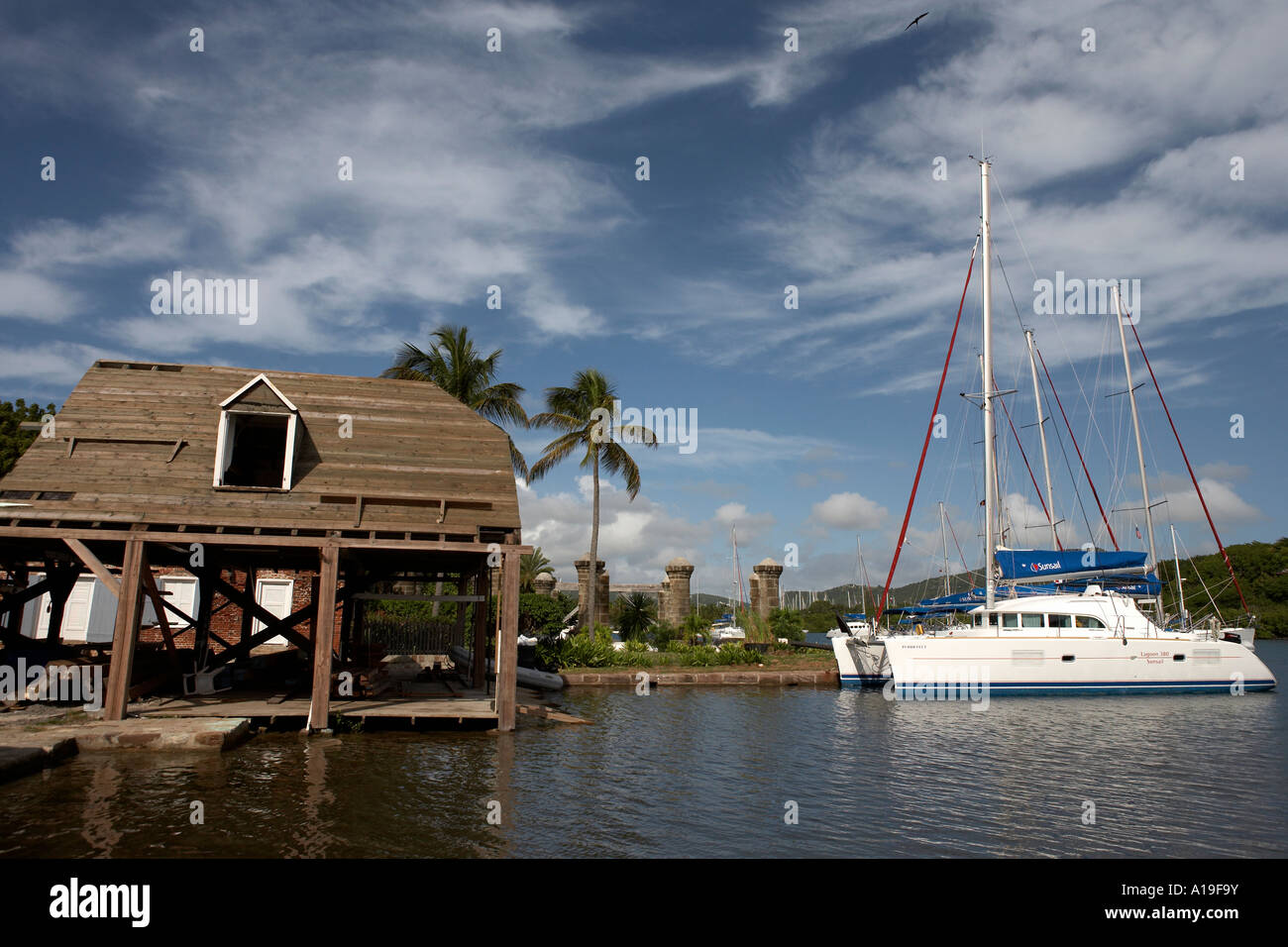 view of the boat house and joiners loft nelsons dockyard Antigua ...
