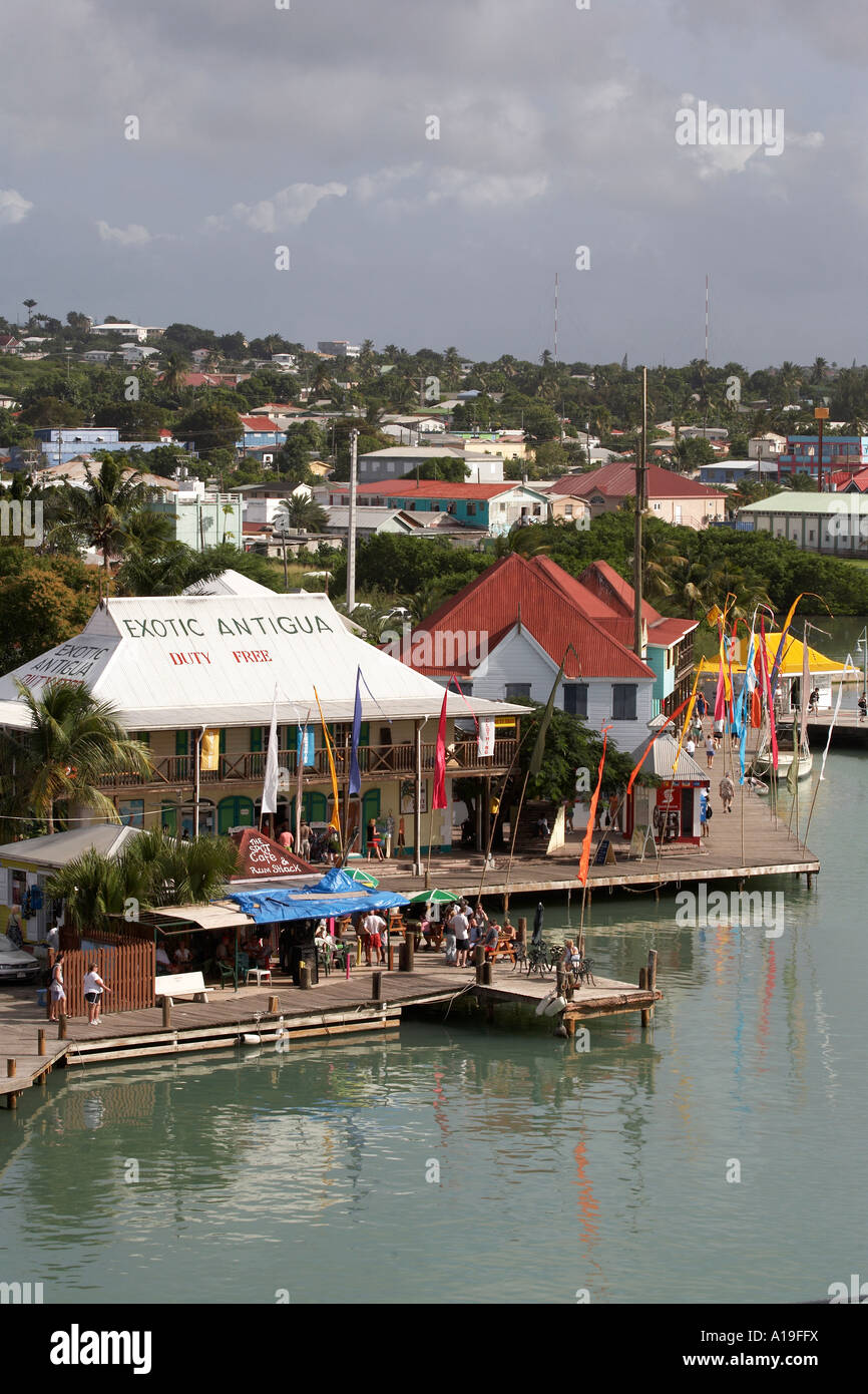 looking down on the stores on redcliffe quay St. Johns Antigua ...