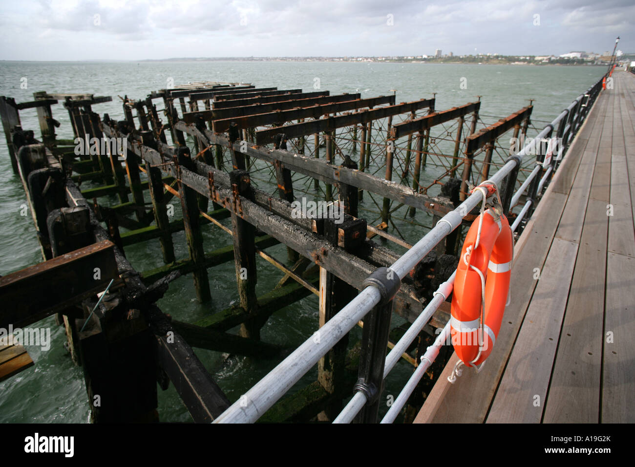 Aftermath of a fire that destroyed part of Southend pier, the longest ...