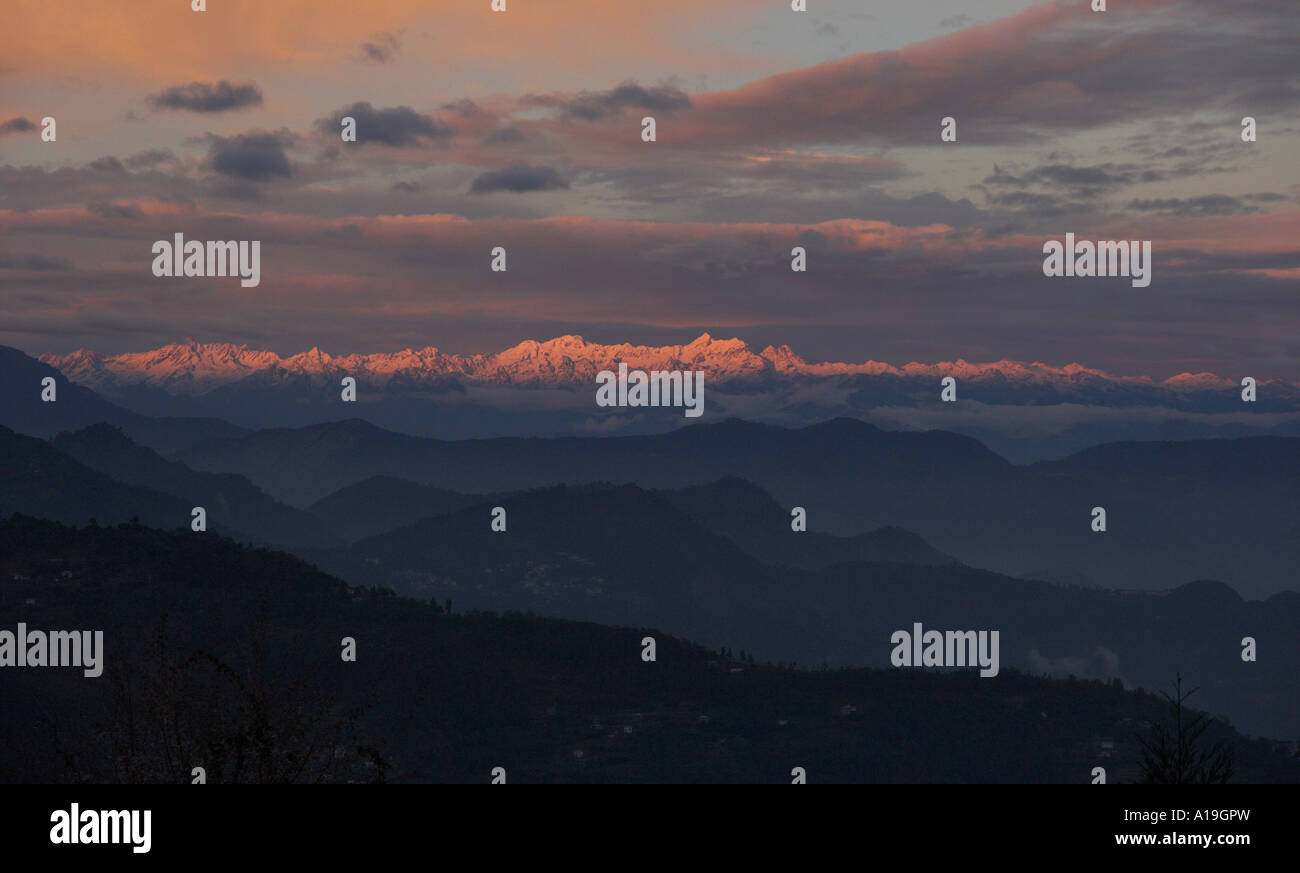 India West Bengal Himalaya range Darjeeling area Singalila trek village ...