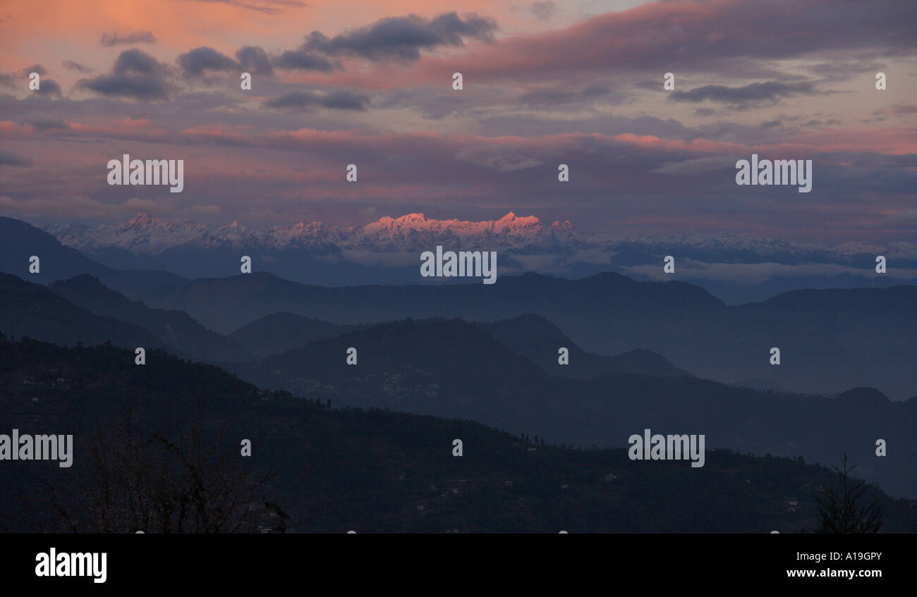 India West Bengal Himalaya range Darjeeling area Singalila trek village ...