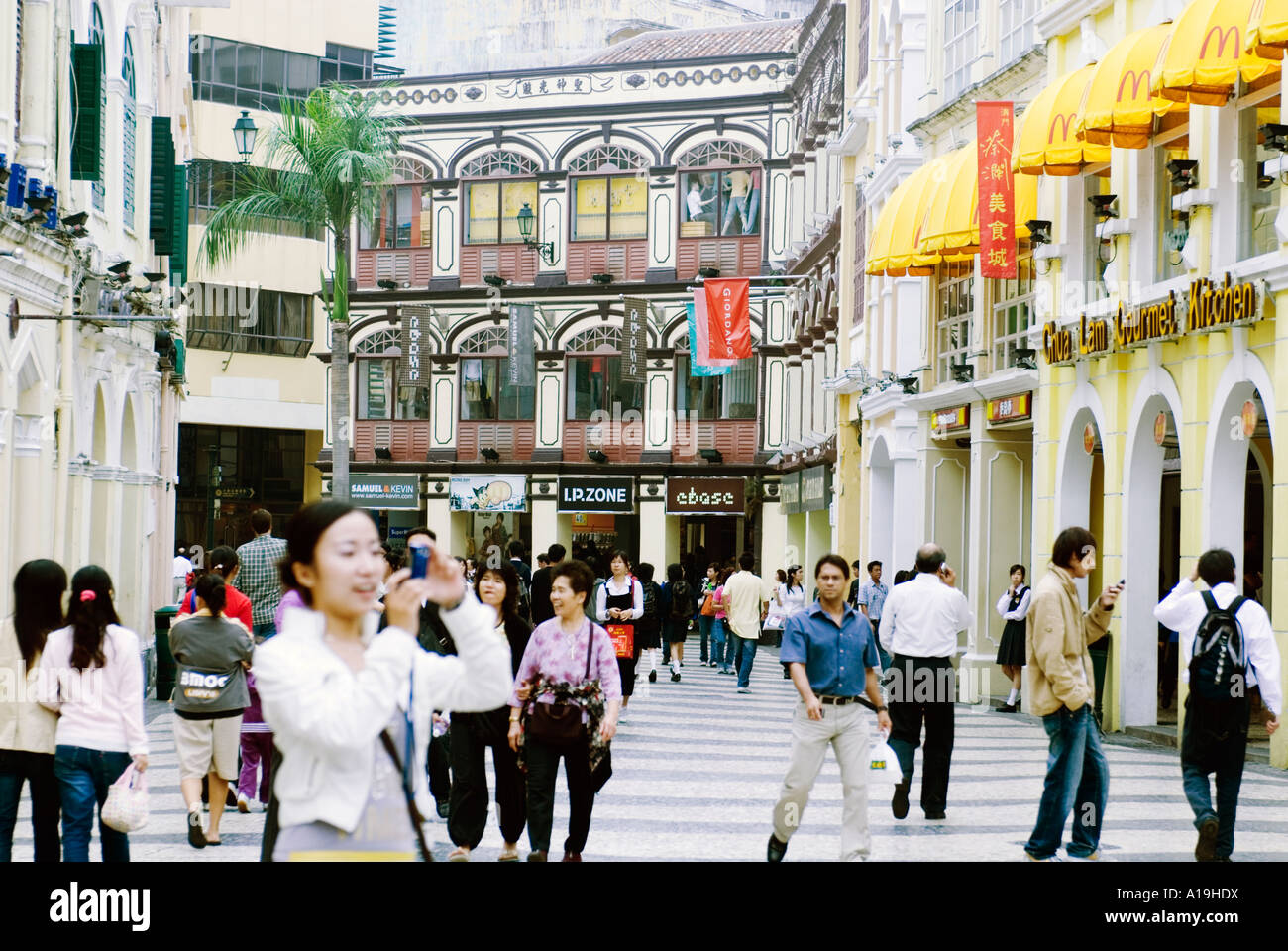 Macau Street At Senado Square China Stock Photo - Alamy