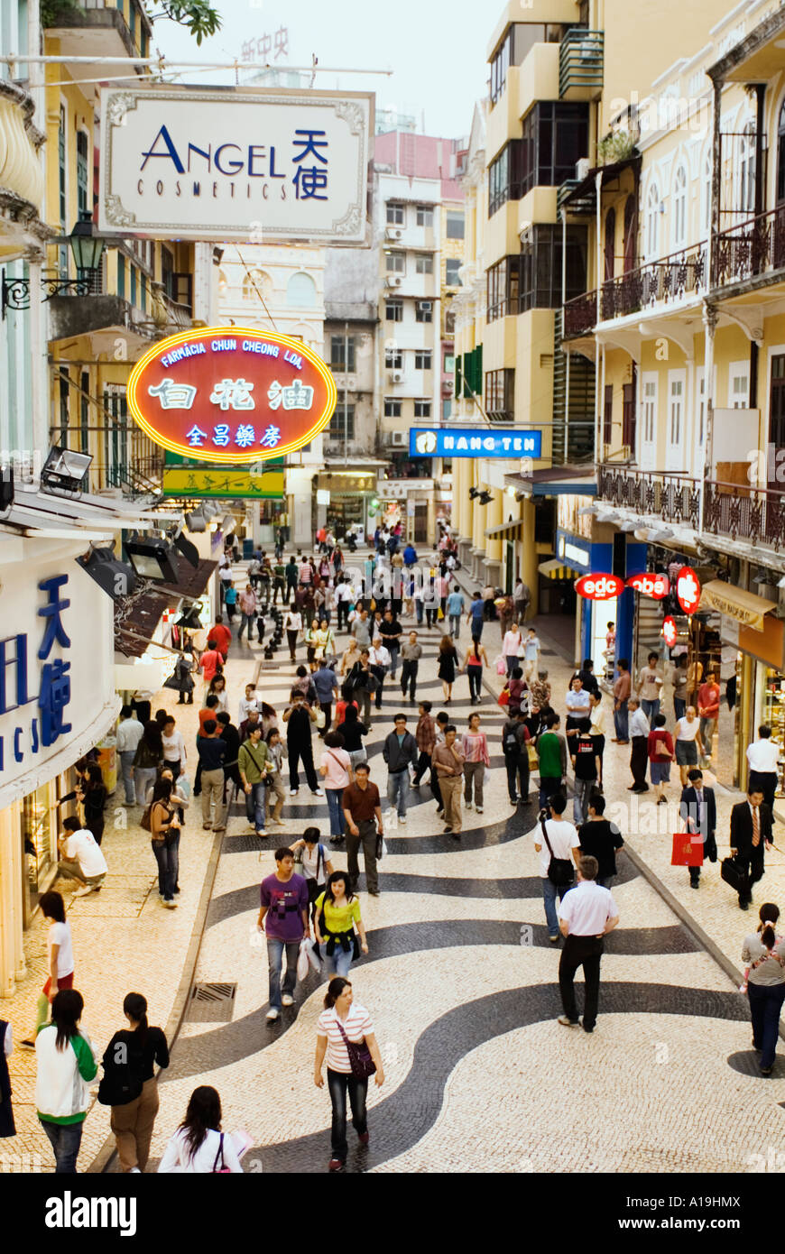 Macau Street At Senado Square China Stock Photo - Alamy