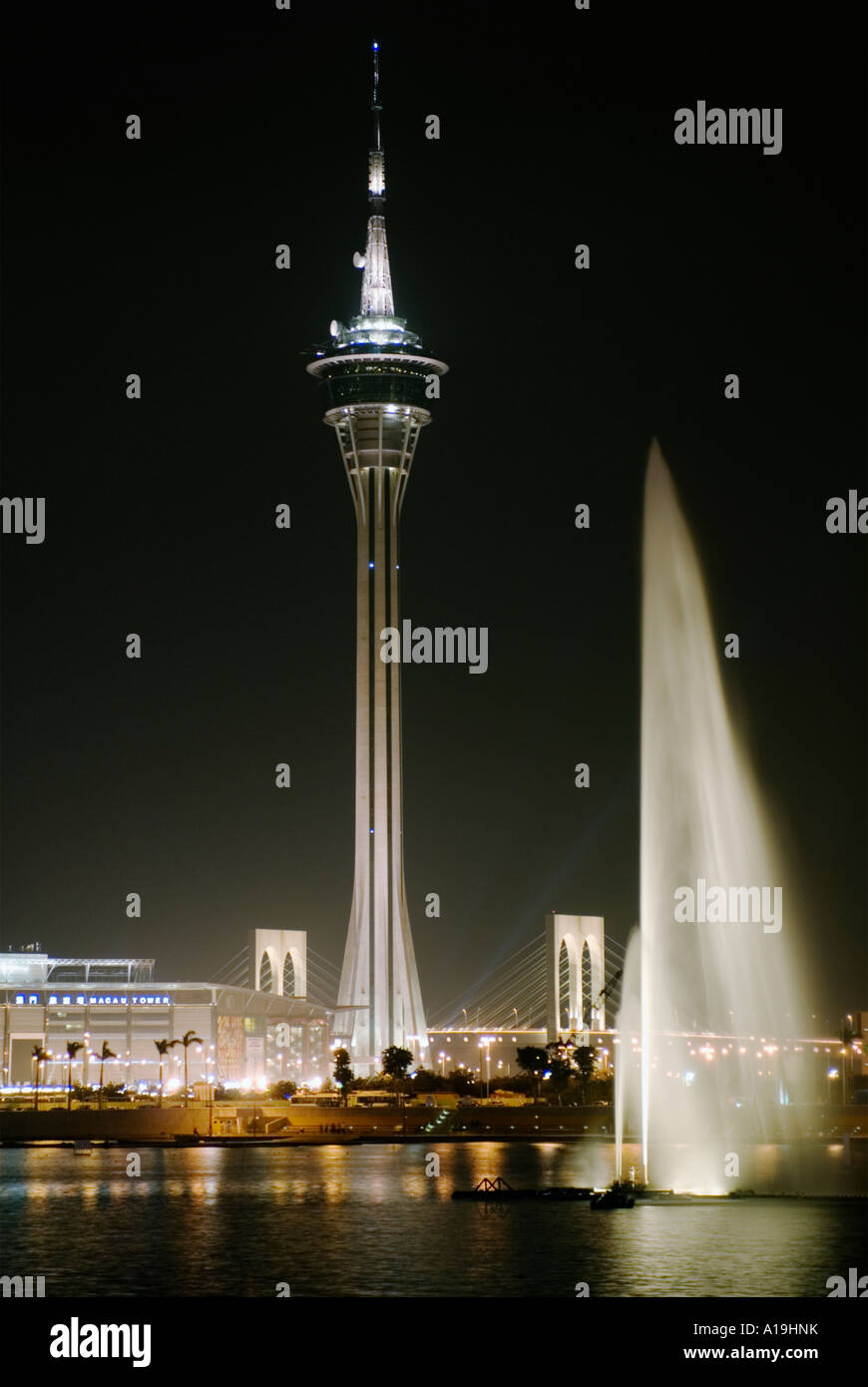 Macau Tower Night View China Stock Photo - Alamy