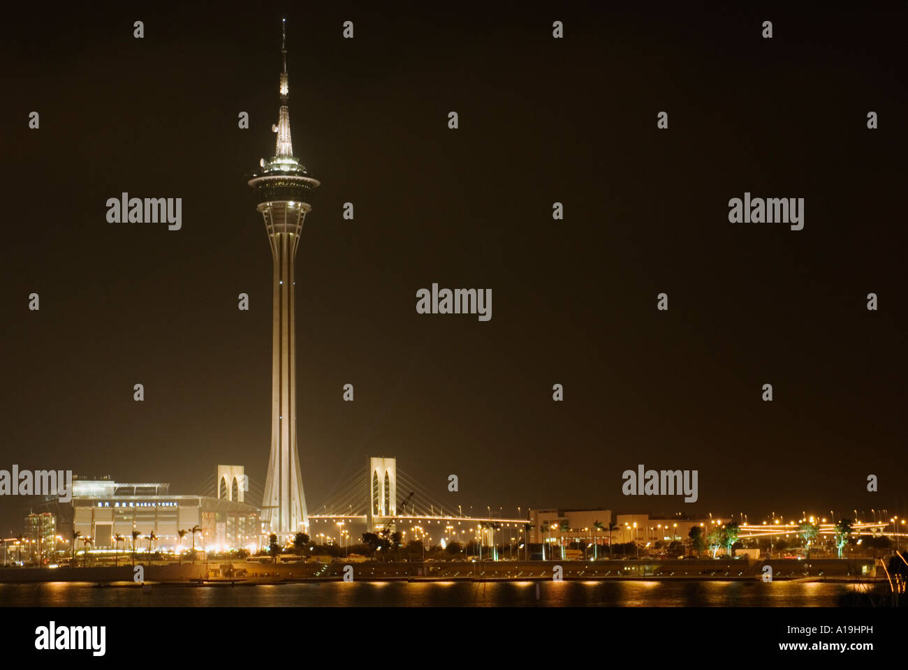 Macau Tower Night View China Stock Photo - Alamy