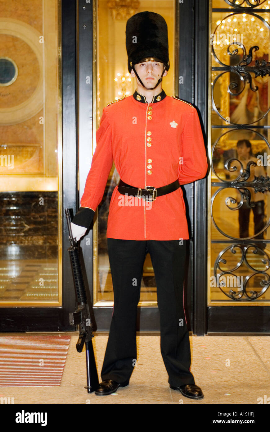 Macau Guard In Front Of Grand Emperor Hotel China Stock Photo - Alamy