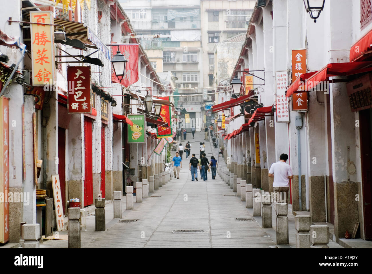 Macau Street Scene China Stock Photo - Alamy