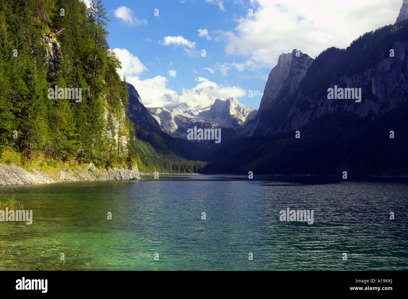 Dachstein Glacier From Lake Gosau Gosausee Upper Austria Austria Stock ...