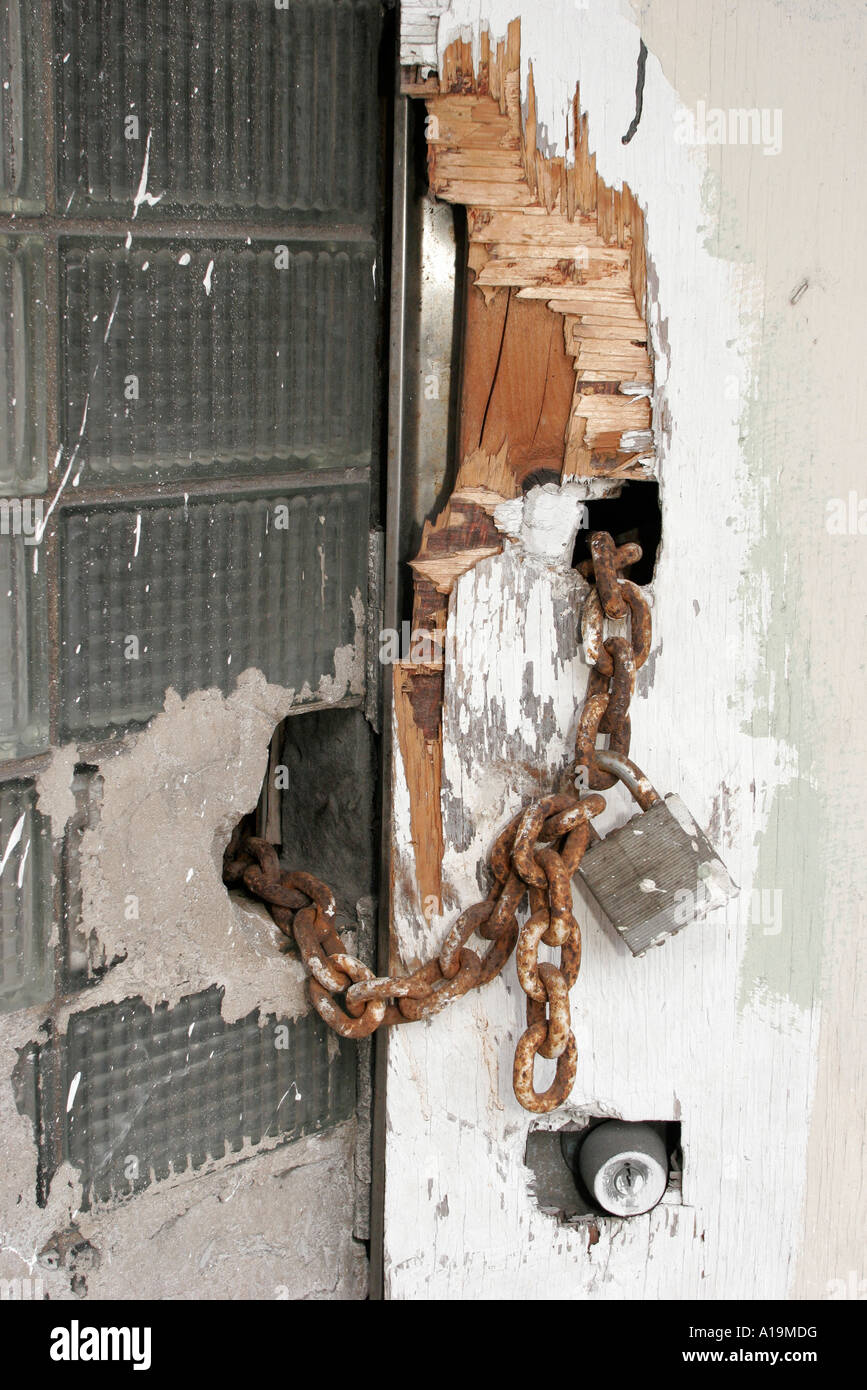 Miami Florida,rusty chain,lock,padlock,door,front door,entrance,front ...