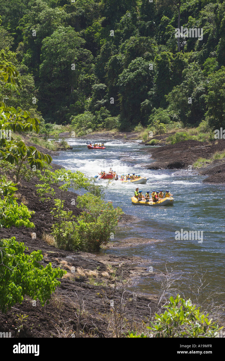 White water rafting Tully Gorge State Forest Queensland Australia Stock ...