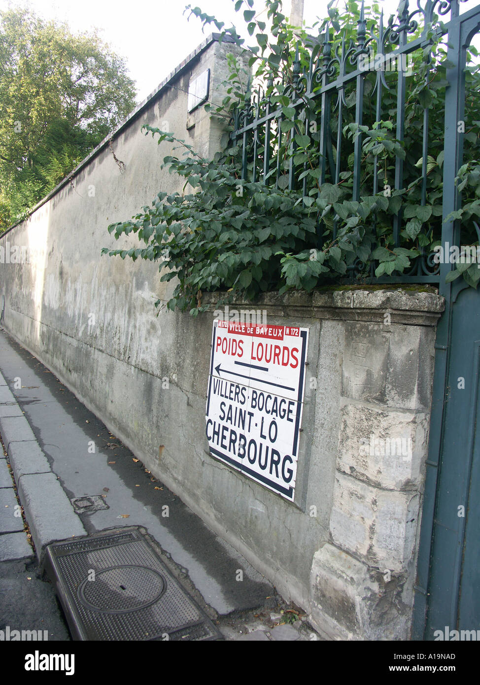 Old French Road Sign at Bayeux Normandy France Stock Photo - Alamy