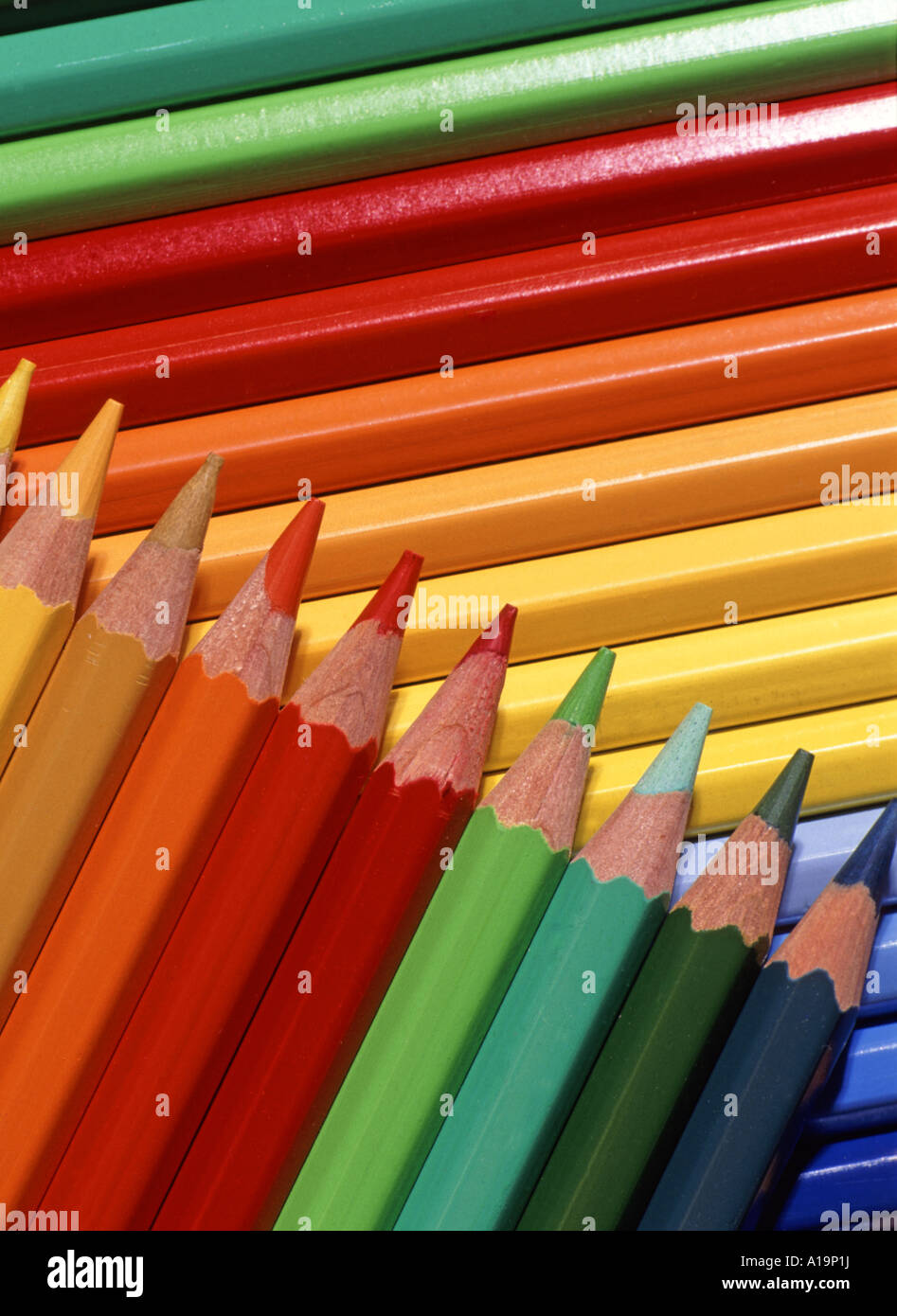 Colourful multicoloured multi coloured pattern & lines formed with wood ...