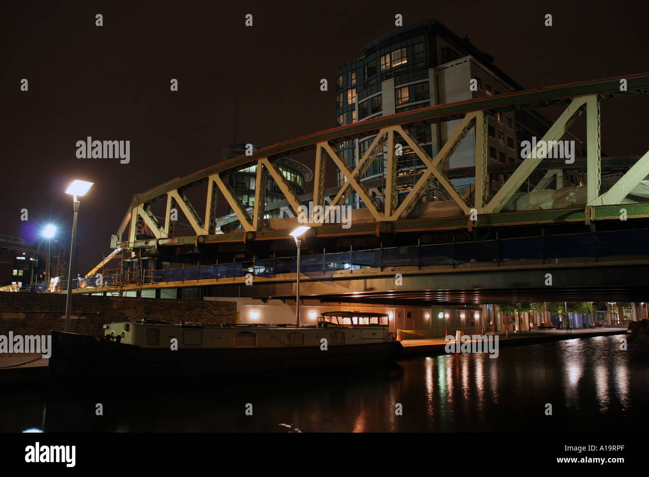 Section of the arch of the old Bishops Bridge in Paddington with the ...