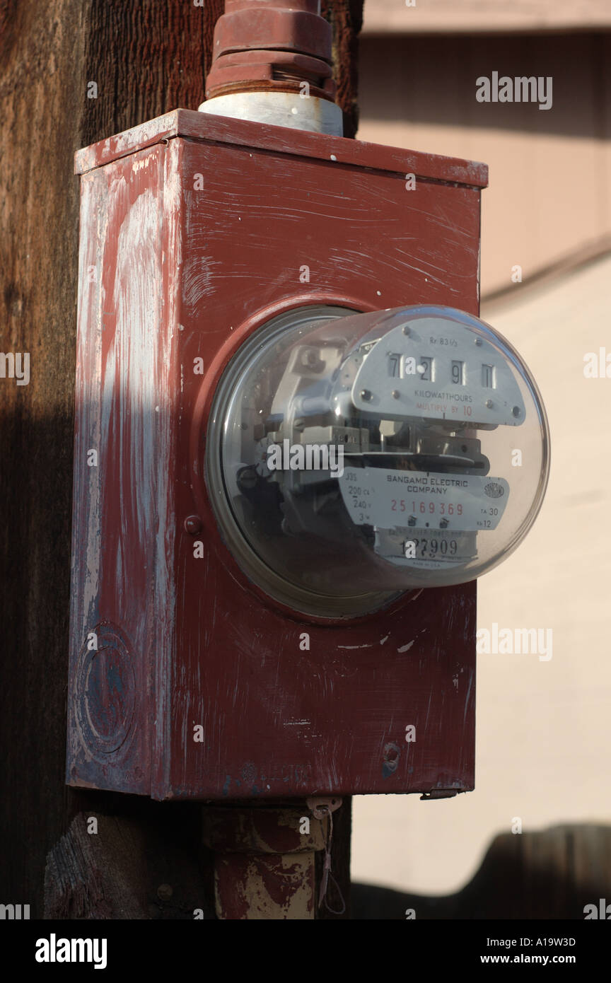 Utility meter on power pole Stock Photo - Alamy