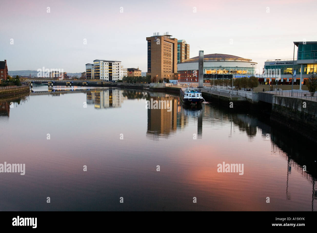 Waterfront river lagan belfast city northern ireland mayne hi-res stock ...