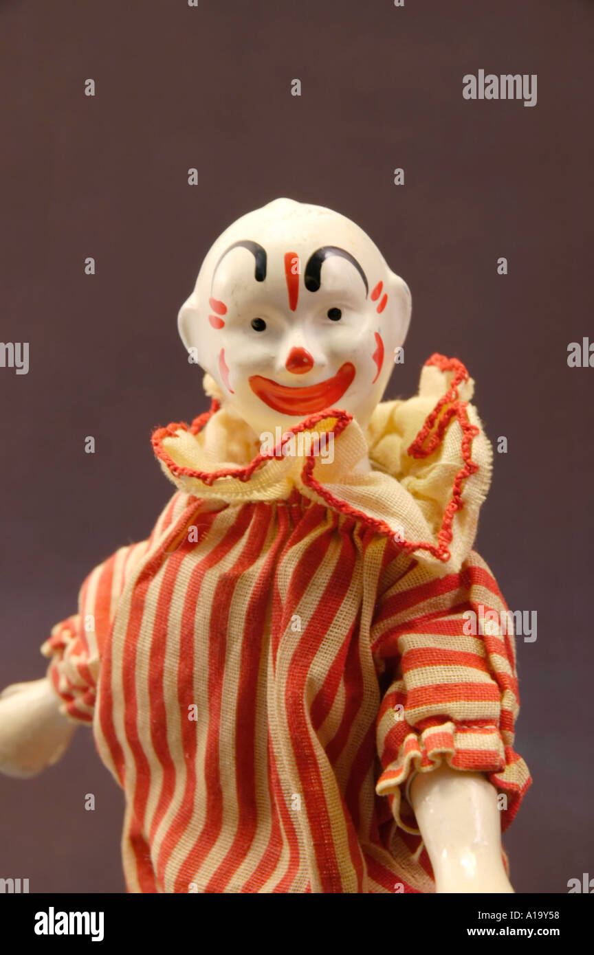 Antique wooden circus clown toy Stock Photo - Alamy