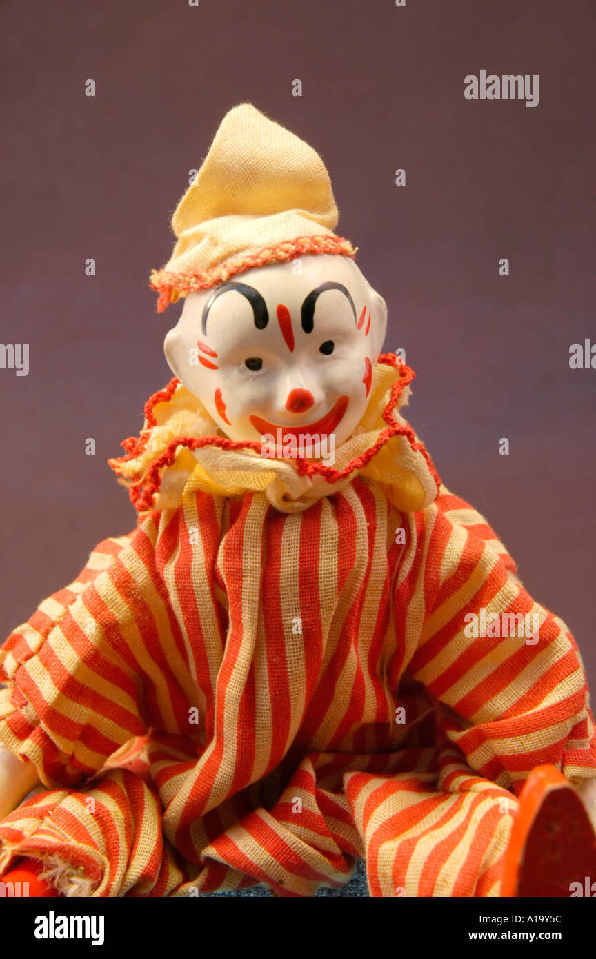 Antique wooden circus toy clown hi-res stock photography and images - Alamy