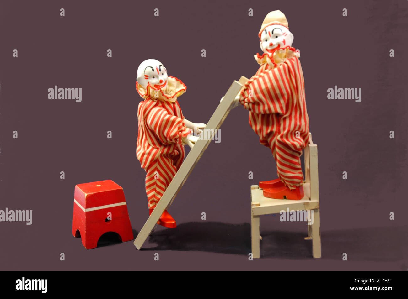 Antique wooden circus toy clown hi-res stock photography and images - Alamy