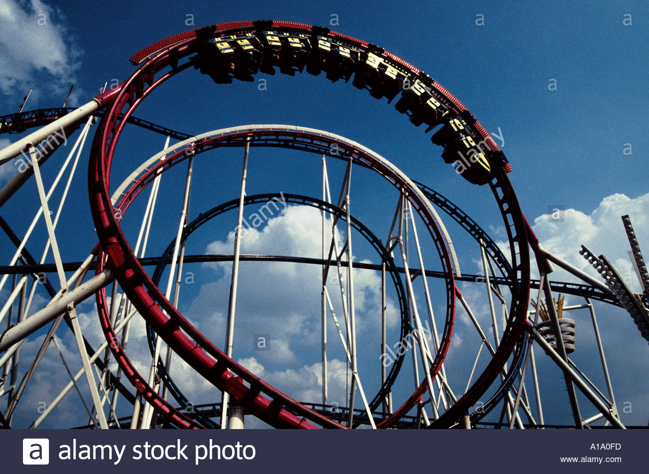 fun fair ground joy ride excitement exhilaration loop looping roller ...