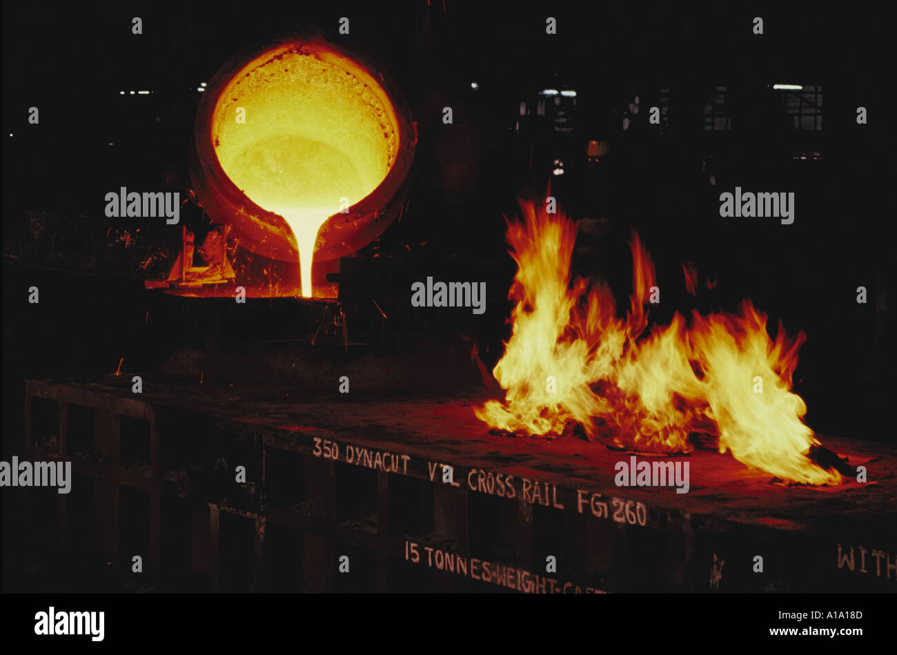 Steel Metal Pouring Stock Photo - Alamy