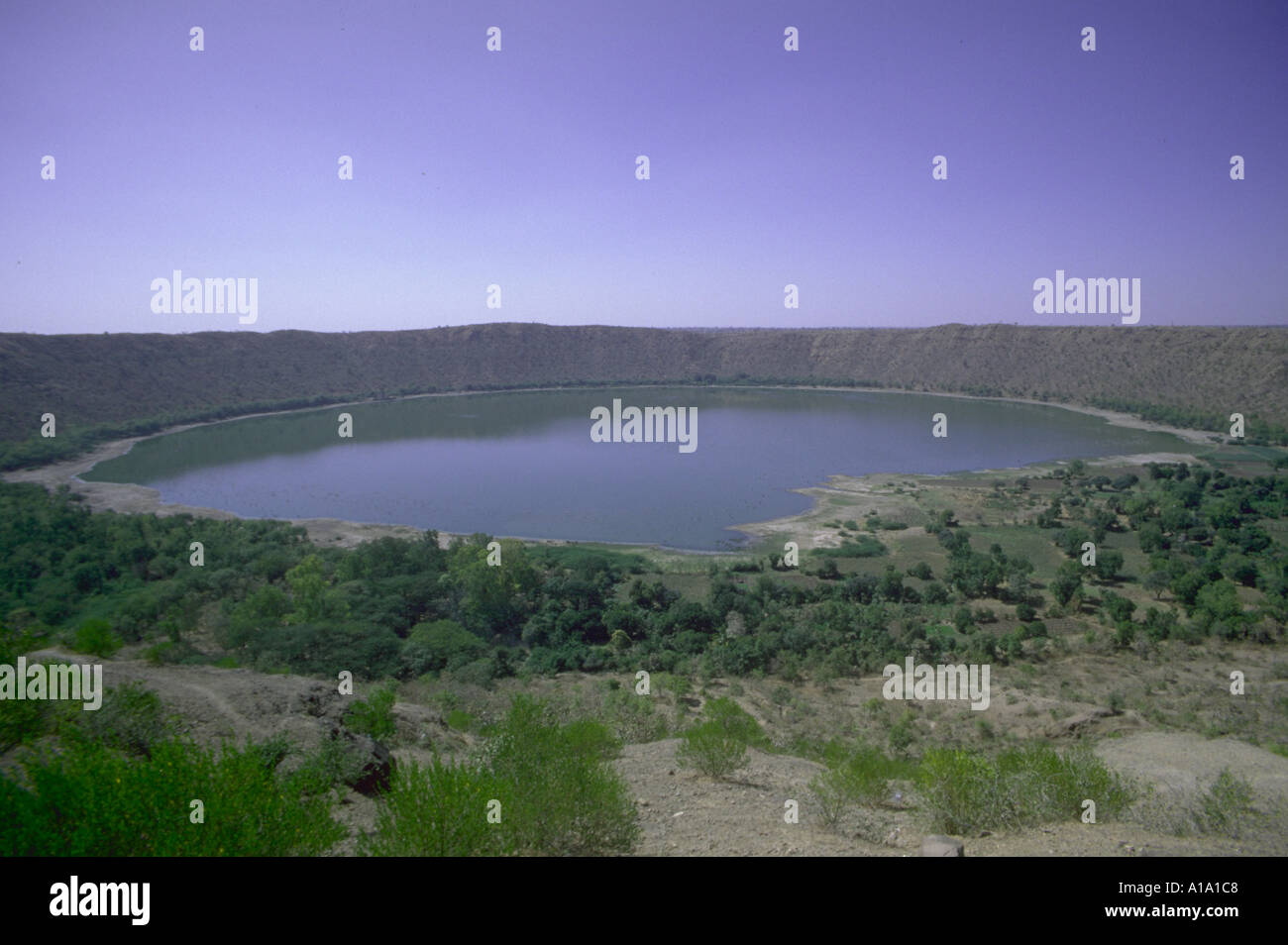Lonar lake aerial hi-res stock photography and images - Alamy