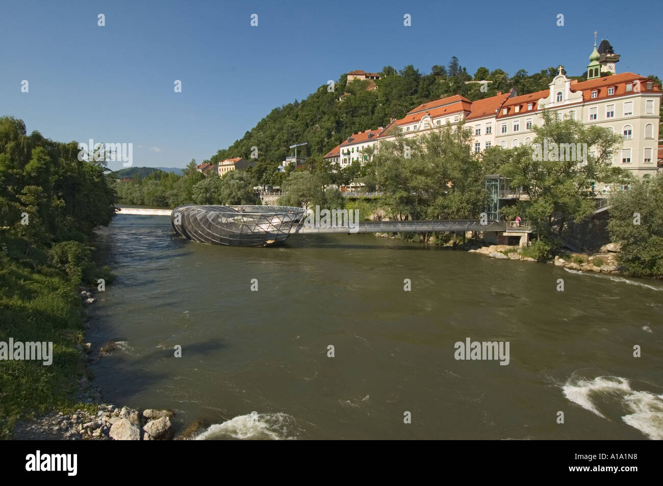 Austria Styria Graz Murinsel Island in the Mur River 2003 project by ...