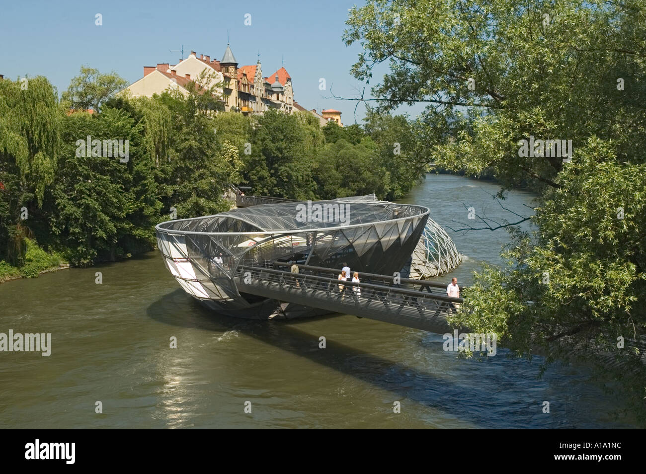 Austria Styria Graz Murinsel Island in the Mur River 2003 project by ...