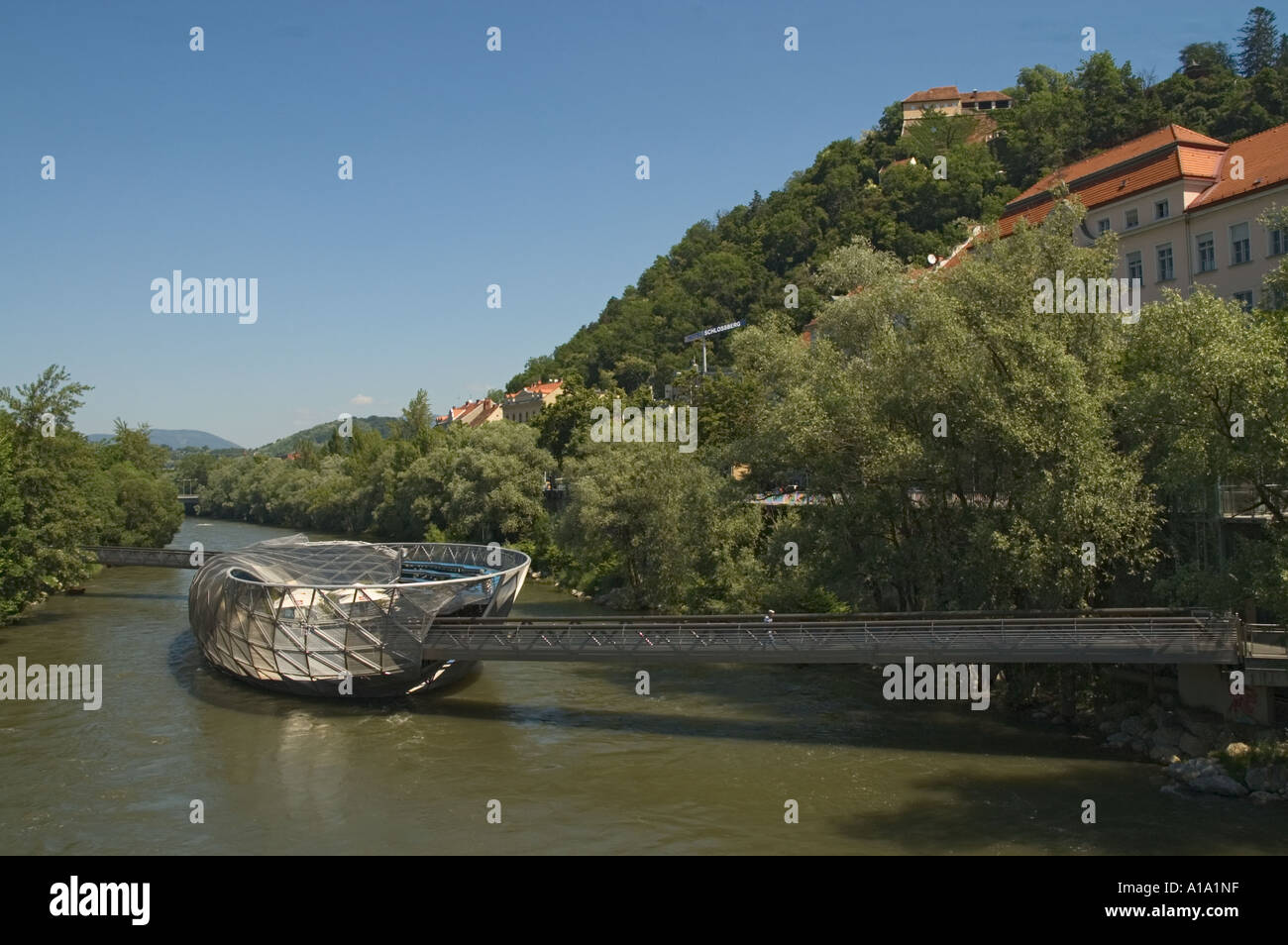 Austria Styria Graz Murinsel Island in the Mur River 2003 project by ...