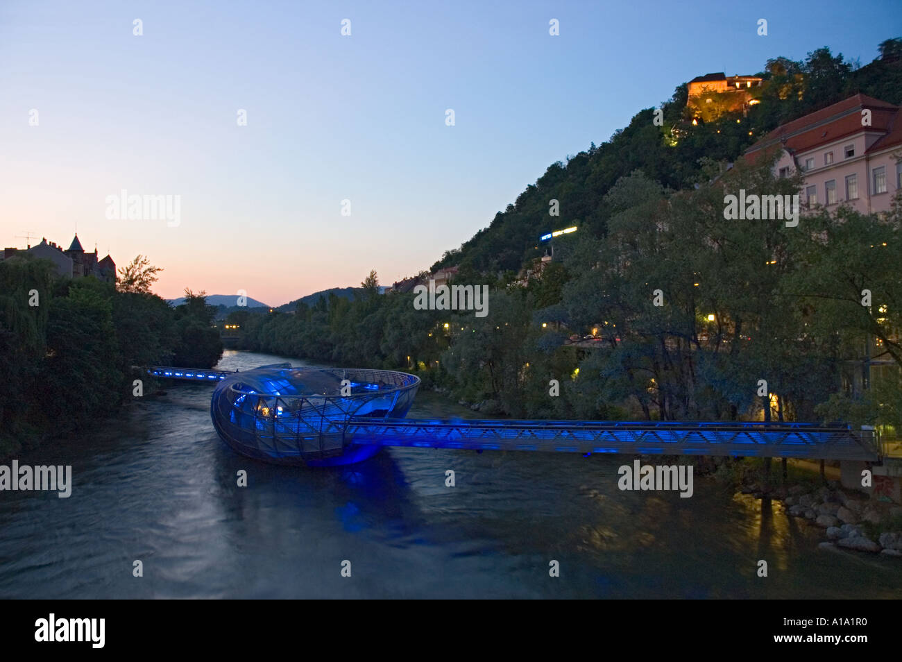 Austria Styria Graz Murinsel Island in the Mur River 2003 project by ...