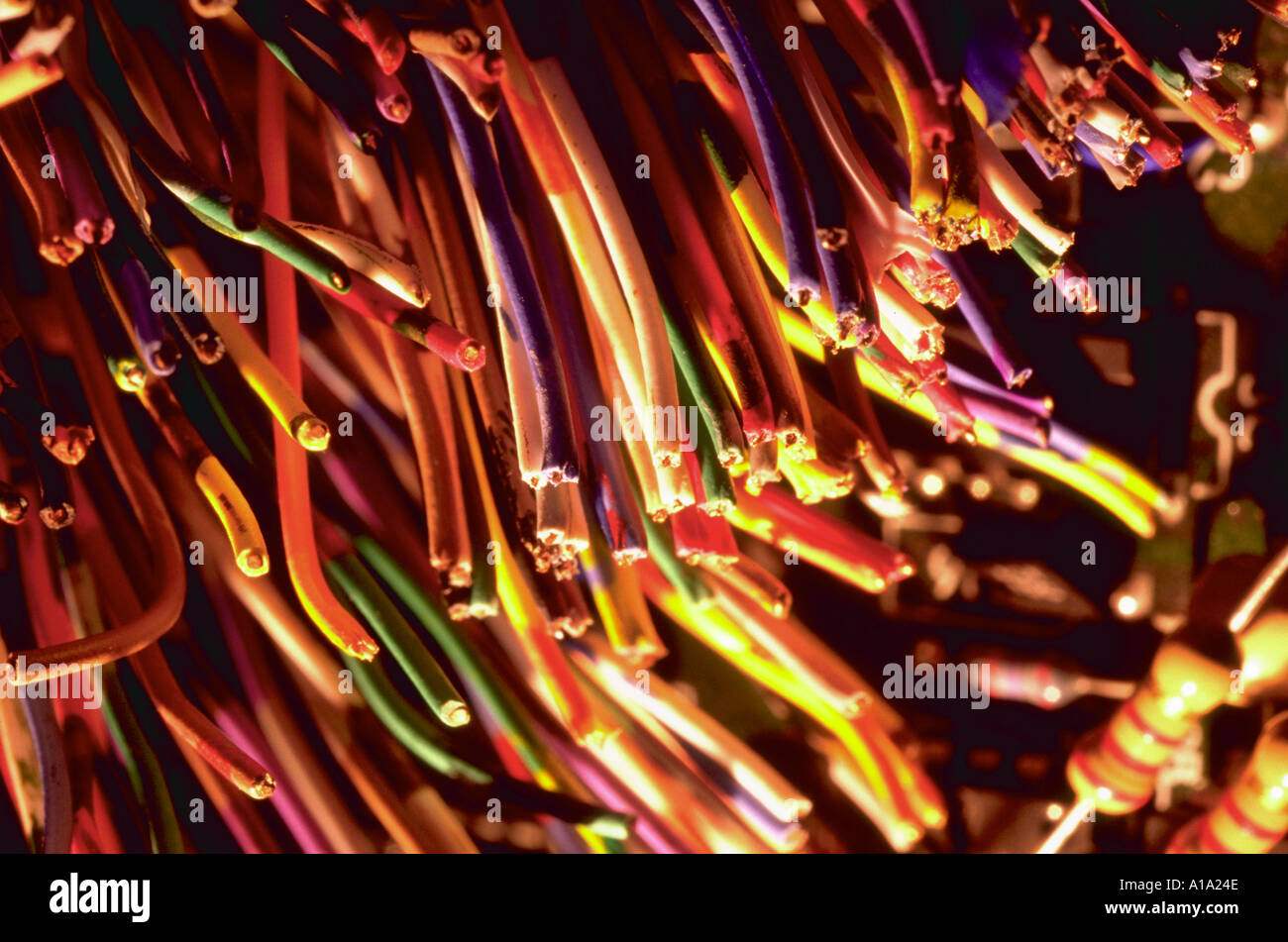 Close up of the cut ends of electrical wires Stock Photo - Alamy