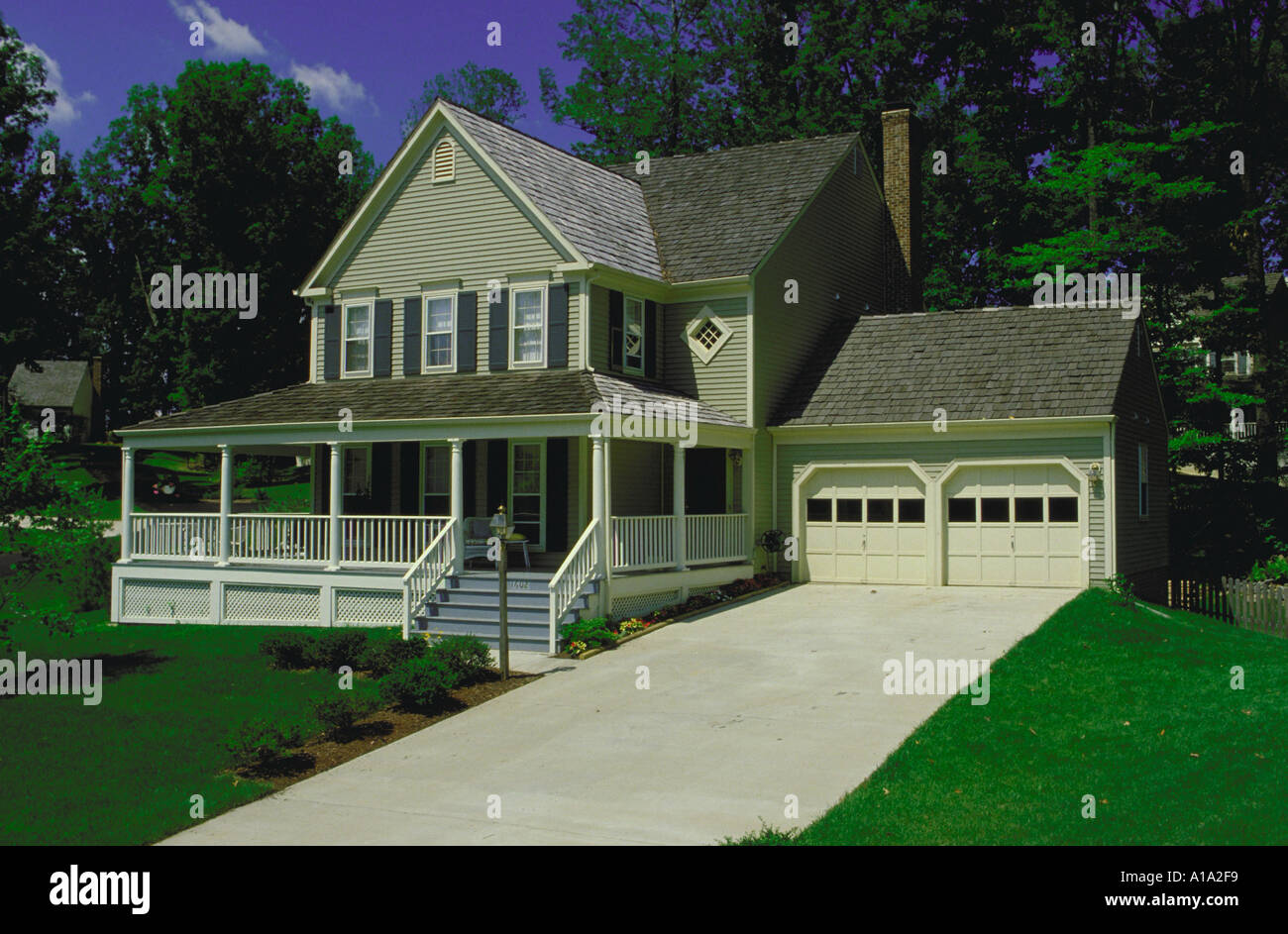 Exterior view of an English Tudor lodge style custom home Property ...