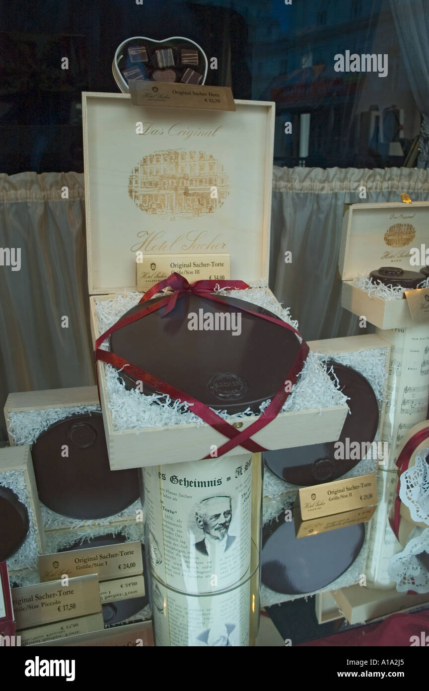 Austria Salzburg Sacher Torte window display Stock Photo - Alamy