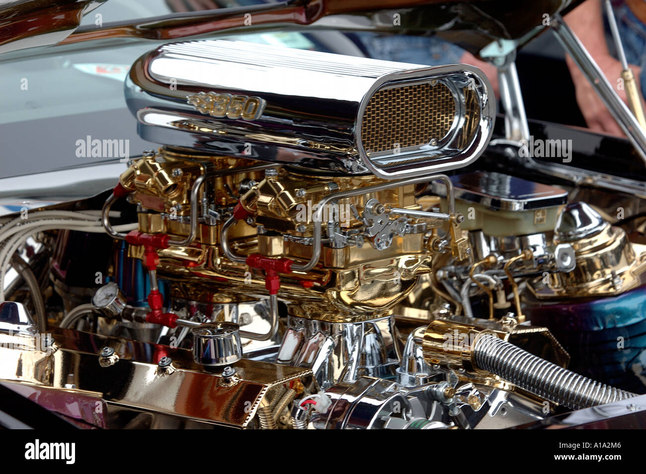 A muscle car custom-made engine Stock Photo - Alamy