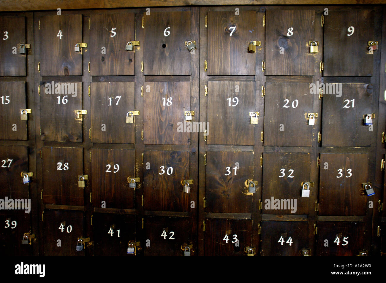 Lockers at a bowling alley Stock Photo - Alamy