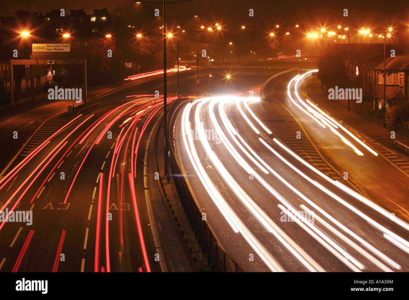 Traffic on busy London commuter route the A3 road during evening rush ...