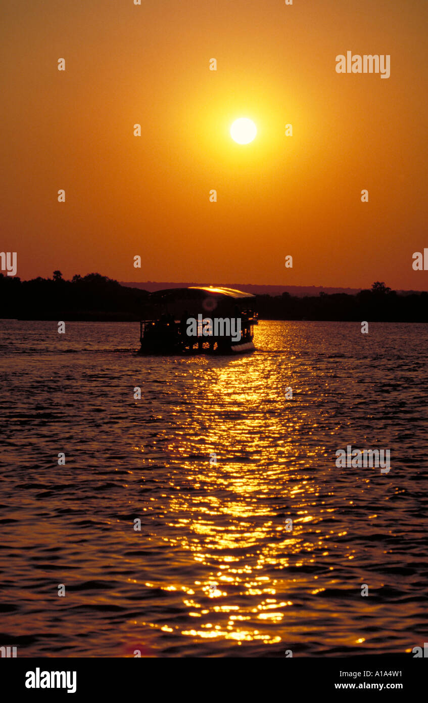 Sunset Over the Zambesi River Zimbabwe Africa Stock Photo - Alamy