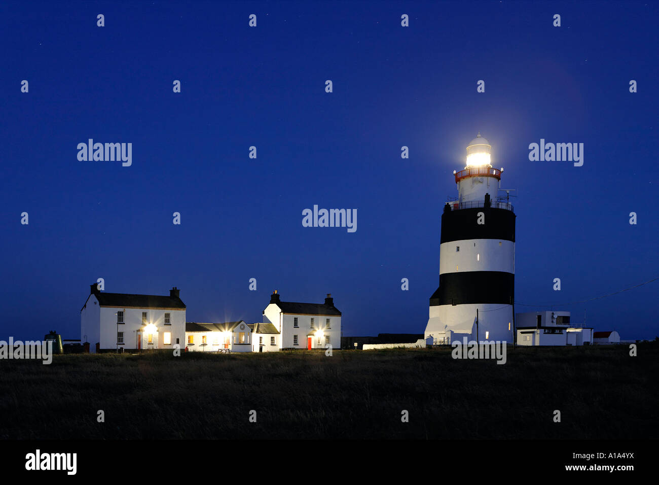 Lighthouse of Hook´s Head which is dating back to the 13.th century ...
