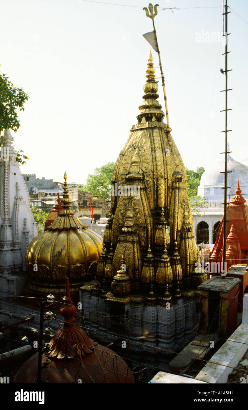 Temple rooftops Varanasi Benares India Stock Photo - Alamy