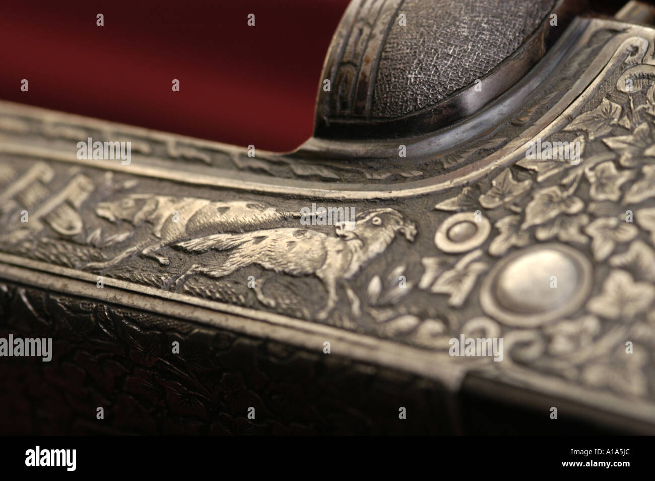Detail of Vintage shotgun circa 1900's Stock Photo - Alamy