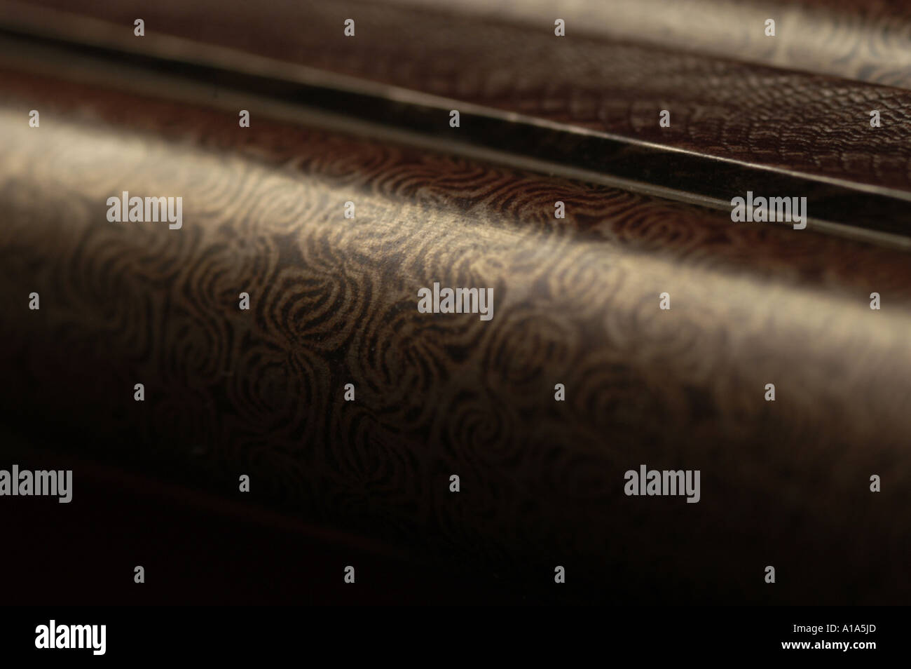 Detail of damascus steel barrell barrel Stock Photo - Alamy